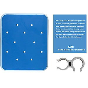 Bath Chair Shower Benches Bench with Arms,Medical Shower Chair Bench Bath Stool Safety Shower Seat for Elderly, Adults, Disabled,Blue Shower Stools and Benches