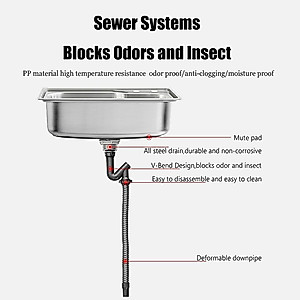 Outdoor Garden Sink Single Trough, Small Stainless Steel Utility Commercial Kitchen Washing Hand Basin Station Sink with Storage Shelve and Faucet, for Restaurant, Bar, Laundry, Garage, Backyard ( Col