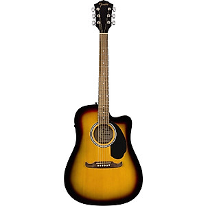 Fender FA-125CE Dreadnought Acoustic Electric Guitar, with 2-Year Warranty, Sunburst