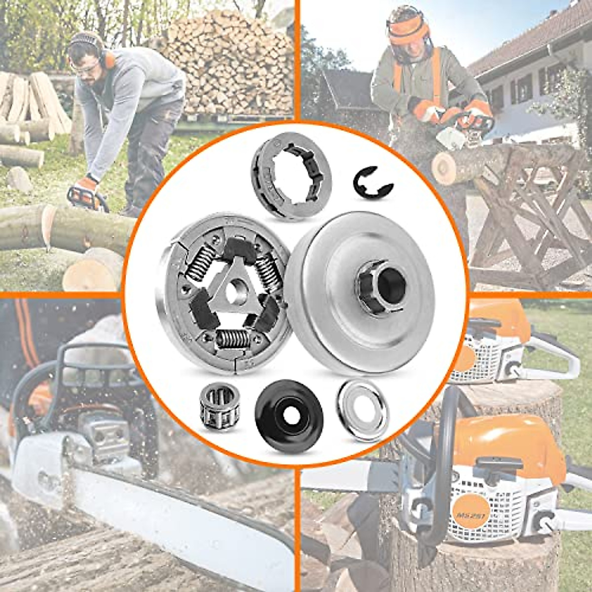 Mtanlo 3/8 Clutch Drum Rim Sprocket Needle Bearing Kit for Stihl 044 046 MS440 MS460 MS461 MS441 MS361 MS362 MS362C Chainsaw # 1128 007 1000