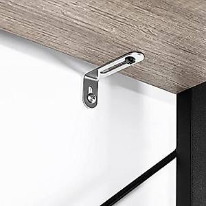 Topeakmart Bathroom Organizer,3-Tier Over The Toilet Storage Wooden Freestanding Bathroom Toilet Space Saving Rack with Metal Frame, 25" L x 10" W x 65" H, Easy Assembly, Gray