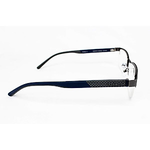 FosterGrant Ironman IronFlex IM1001 Men's Reading Glasses Semi Rimless Gun (Blue, 1.25)