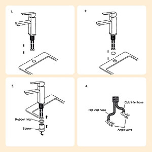 Bathroom Sink Faucets Single Handle, Brushed Nickel Bathroom Sink Faucets for Sink 1 Hole