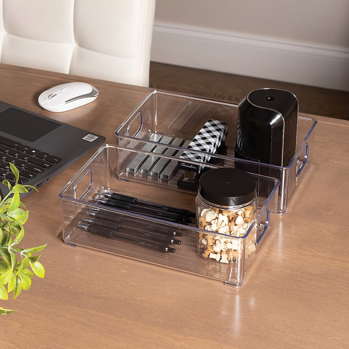 bHome & Co Clear Plastic Storage Bins - Pantry Organization and Storage Containers Small Stackable Clear Storage Bins Containers for Organizing - Kitchen Organization - Fridge Pantry Organizer Bins