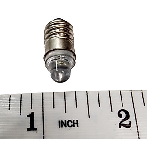 Sci-Supply Miniature LED Flashlight Bulbs, 3 Volt Mini Lamps, Cool White, E10 Small LED Bulbs, Pack of 5