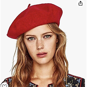 HengwoYS Women's Beret Hats – Chic French Berets for Women, Premium Wool Beret – A Classic Wardrobe Addition for Stylish Women Red