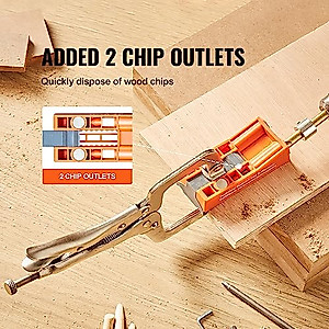 VEVOR Pocket Hole Jig, 56 Pcs Mini Jig Pocket Hole System with 9" C-clamp, Step Drill, Wrench, Drill Stop Ring, Square Drive Bit, and Screws, for DIY Carpentry Projects