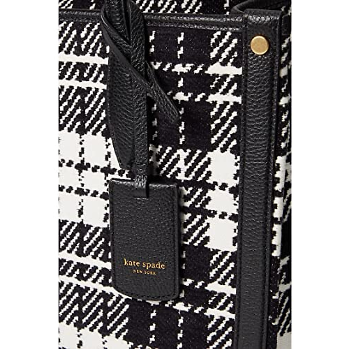 Kate Spade New York Celebration Plaid Market Medium Tote Black Multi One Size