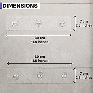 KINCMAX 2 Packs Strong Sticky Waterproof Heavy-duty Wall Adhesives Nail Free Transparent Adhesive Pad No-trace Wall Stick Adhesives Hook Strip for Shower Caddy, Kitchen Racks, Bathroom Storage Shelves