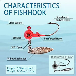 MITOBASS Crappie Lures 60Pcs Kit - 50 Small Shad, 10 Jig Heads for Crappie Fishing Lures