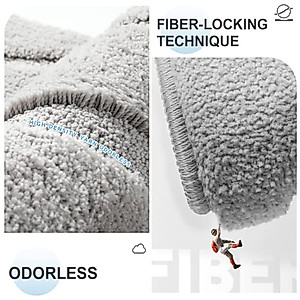 AIZIBLISH Bathroom Rugs Bath Mat, Non Slip Ultra Soft and Water Absorbent Bath Carpet, Machine Washable for Bathroom Floor, Under Sink，Shower and Tub, 16"x24", Light Grey