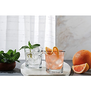 Red Series 10 oz. Square Double Old Fashioned Glass (Set of 4)