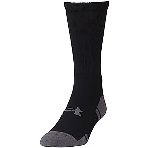 Under Armour Adult Resistor 3.0 Crew Socks, Multipairs , Black/Graphite (12-Pairs) , X-Large