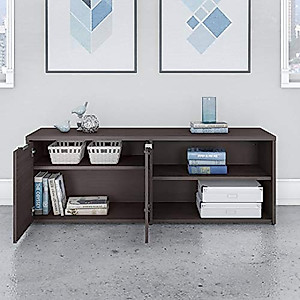 Bush Business Furniture Jamestown Low Storage Cabinet with Doors and Shelves, Storm Gray