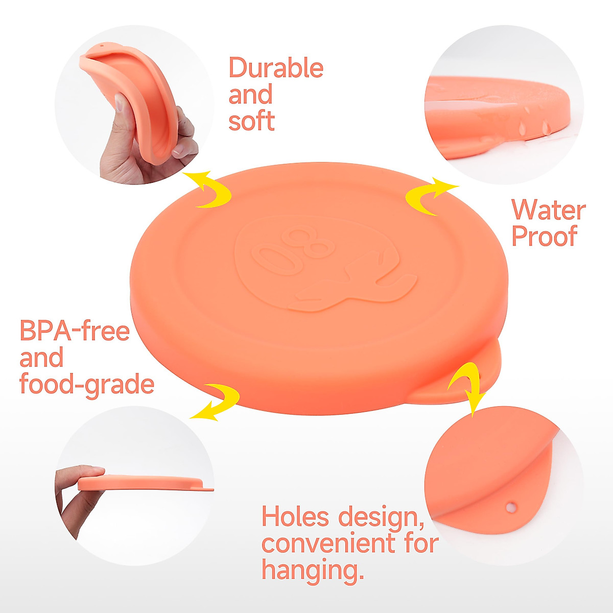 80mm Silicone Replacement Lids For Weck Jars, Airtight Keep Fresh Lids Fits Models 976, 900, 908, 996, 901，Microwave & Dishwasher Safe
