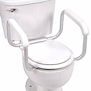 DMI Toilet Safety Rails Toilet Handles for The Elderly Toilet Safety Handrails Frame Easy Assembly with no Tools, White