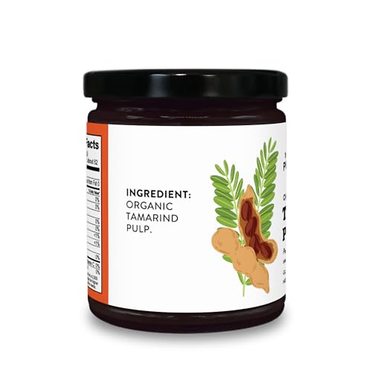 Pure Organic Tamarind Paste Concentrate - Sweet and Sour Sauce for Indian Chutney and Thai curry, Gluten Free, No Sugar Added, Glass Jar (1 PACK)