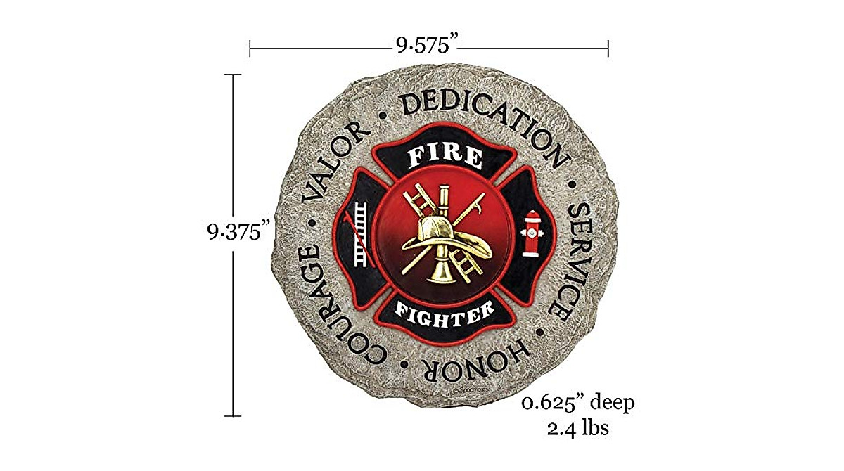 Spoontiques Firefighter Garden Stepping Stone - Durable Decor