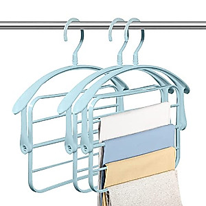 Pants Hangers Space Saving,3 Pack Multifunctional Pants Rack Hanger,Rotatable Closet Storage Organizer with Anti-Slip Design for Pants Jeans Scarf Towels Shoes,Travel Essentials