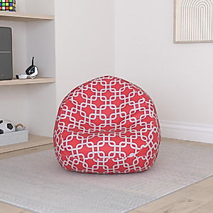 Majestic Home Goods Classic Bean Bag Chair - Links Giant Classic Bean Bags for Small Adults and Kids (28 x 28 x 22 Inches) (Red)