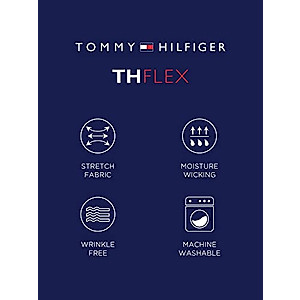 Tommy Hilfiger Men's Dress Shirt Slim Fit Stretch Oxford, White, 16.5" Neck 34"-35" Sleeve