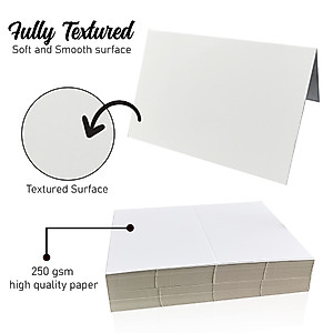 Evaster Place Cards Pack of 100. Premium Tent Name Place Cards for Table Setting 2.5x3.75 inches White Blank - Perfect Place Cards for Weddings, Banquets Dinner Parties and any other Events