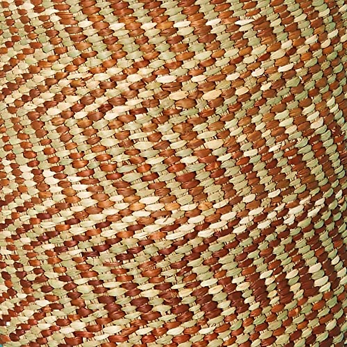 Tanzania Medium Brown Chevron Hand Woven Milulu GrassIringa Basket