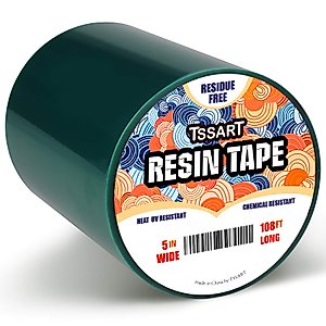 TSSART Resin Tape for Epoxy Resin Molding - Thermal Silicone Adhesive Tape, Oxidation and High Temperature Resistance Easy Peeling, Epoxy Release Tape for River Tables - 5 inch Wide 108FT Long