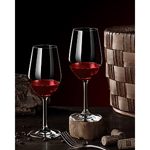 GIFORYA Wine Glasses Set of 2,16 OZ Crystal Clear Wine Glasses, Long Stem Red & White Wine Glasses for Daily Use or Birthday Gift, Lead-Free Premium Drinking Glassware