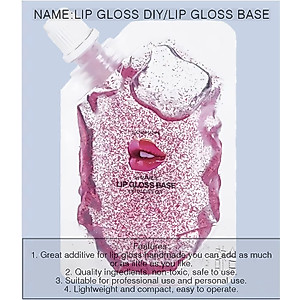 Sumeitang 4 Color Glitter Lip Gloss Base Kit, Moisturize Lip Gloss Base Oil Material Lip Makeup Primers for DIY Handmade Making Lip Balms and Lipgloss Set(4 Pack x 20ML)