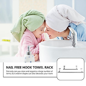 PRETYZOOM 2pcs Over Door Towel Rack, Metal Towel Bar Cabinet Towel Rack Hanging on Inside or Outside of Doors, No Drill Towel Rack for Kitchen Bathroom (2 Size)