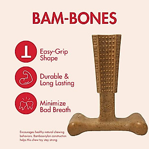 SPOT by Ethical Products 4 in Bambone Plus Easy Grip Peanut Butter, Beef & Chicken Dog Chew Bundle - Bamboo & Nylon Anti Anxiety Bone for Aggressive Chewers & Dental Health for Dogs - Medium (3 Pack)