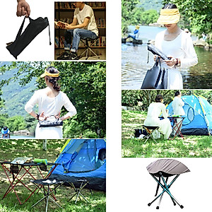 LIBOSULV Folding Camping Stool, Compact Chair, Super Compact, for Travel, Hiking, Camping, Gathering, Barbecue, with Carry Bag, Storage Size 12.99"x2.56"x2.56"