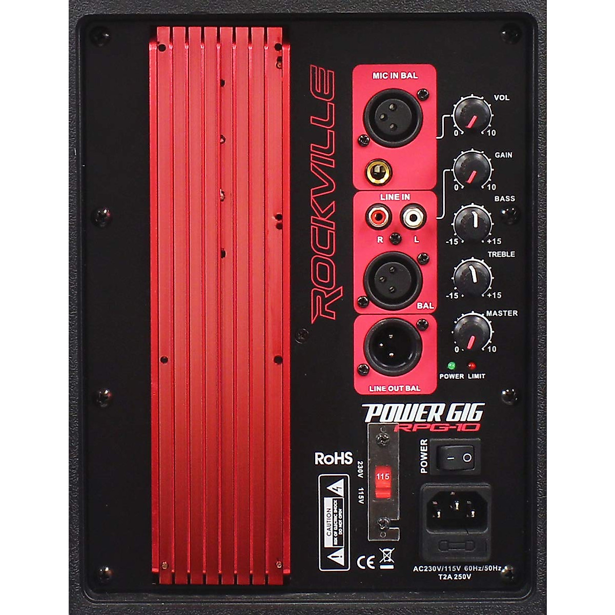 Rockville Pair RPG10 10" 1200w Powered PA/DJ Speakers + 2 Stands + 2 Cables+Bag