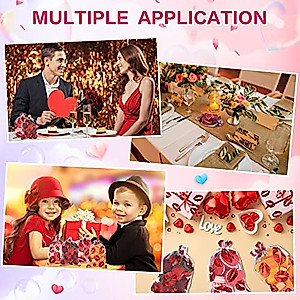 100 Pcs Valentine's Day Organza Bag with Drawstring, Sheer Red Lip Printed Jewelry Gift Pouch, 4 x 6 Inch Mesh Small Favor Bags for Girls Valentines Day Wedding Spa Sleepover Party Decorations