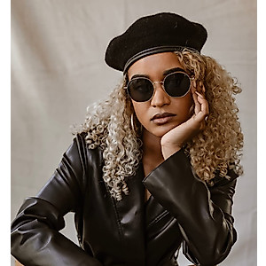 Gajaous British Military Berets for Men and Women,Wool and Leather Beret Hats,Multiple Colours Army Beret (Black,Red,Green,Navy Blue,Dark Green,Wine Red)