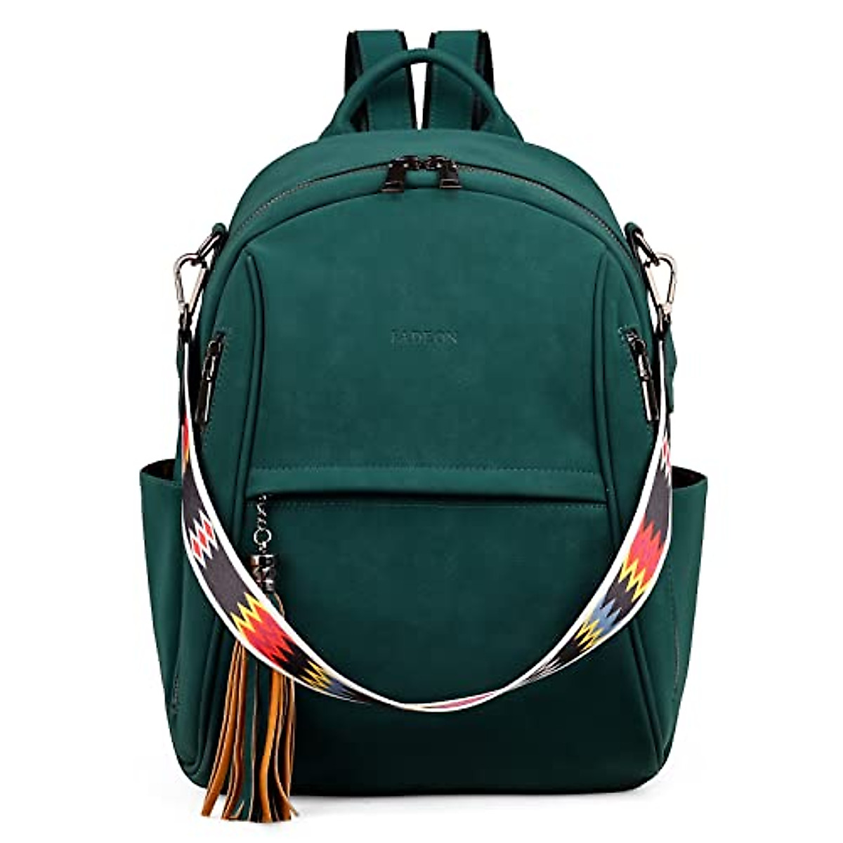 FADEON Small Backpack Purse for Women, Leather Handbags Designer Cute Roomly Ladies Shoulder Bag with Tassel