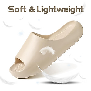 bolukets Cloud Slides for Women and Men, EVA Anti-Slip Thick Sole Quick Drying Pillow Slippers, Open Toe Bathroom Shower Sandals for Indoor Outdoor