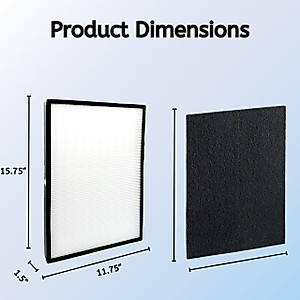 Nispira Replacement HEPA Filter Plus Activated Carbon Pre Filter Compatible with Rabbit Air Classic BioGS Models SPA-421A & SPA-582A, 1 Set