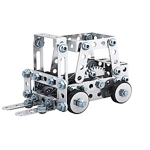 Schylling Steel Works Mechanical Multi-Model - Steel Building Set - Includes 300 Pieces, Tools, and Instructions to Make 10 Different Models - Ages 8 and Up