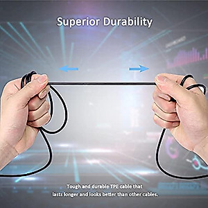 QJYTH Replacement Cable Cord Compatible with SteelSeries Arctis 3, Arctis Pro Wireless, Arctis 5, Arctis 7, Arctis Pro Gaming Headset, Audio Cable 3.5mm Fit for GameDac(2 in 1, Black)