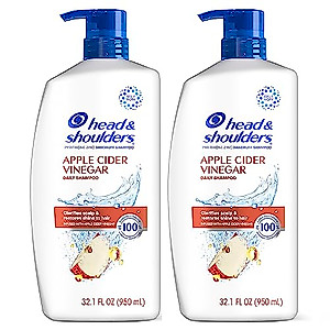 Head & Shoulders Dandruff Shampoo To Clarify Scalp Infused with Apple Cider Vinegar, 2 Count, 32.1 fluid ounces
