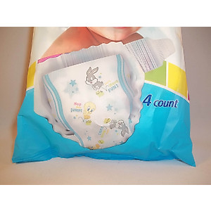 Baby Looney Tunes Size 5 Diapers (4 Count) Bugs Bunny Tweety Bird Licensed