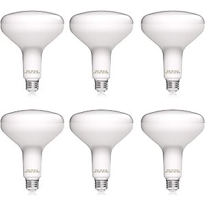 helloify Dimmable BR40 LED Flood Light Bulb 12W, 75W Equivalent, 2700K Soft White Light, Energy Saving Lamp for Office/Home, E26 Screw Base, 6PCS