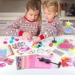 Little Brown Box 400PCS Fashion Designer Kits for Girls with 3 Mannequins Creativity DIY Craft Kits for Kids 8-12 Sewing Kit Barbie Doll Clothes Girls Birthday Gifts