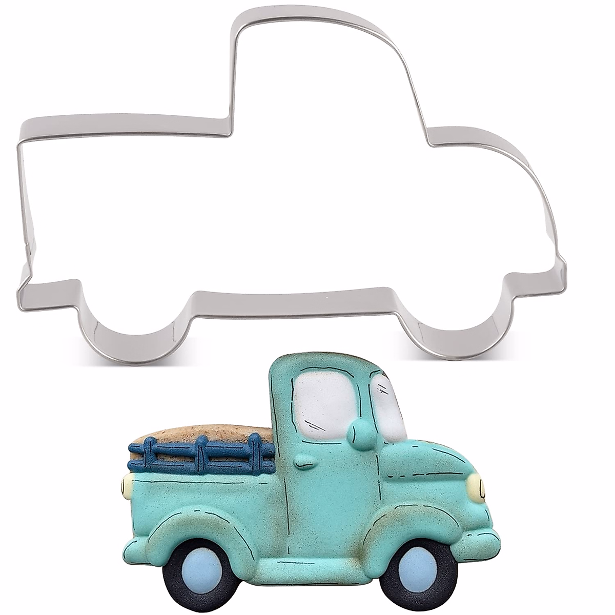 LILIAO Vehicle Pick-up Truck Cookie Cutter - 4.5 x 2.9 inches - Stainless Steel