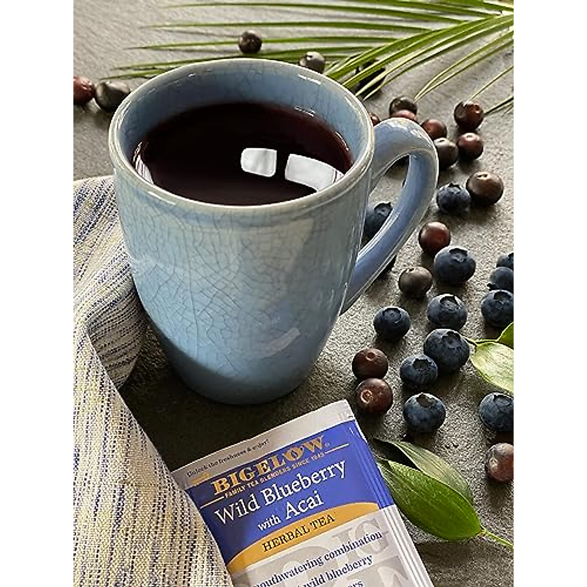 Bigelow Tea Wild Blueberry with Acai Herbal Tea, 20-Count (Pack of 6), Caffeinated 120 Tea Bags Total
