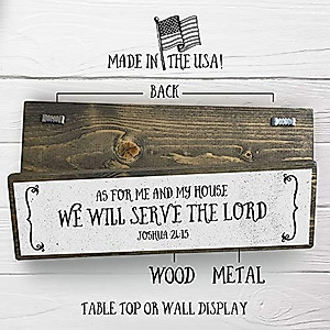ANVEVO As for Me and My House We Will Serve The Lord - Metal Wood Sign Light - Bible Verse Decorations for Home - Rustic Farmhouse Decor - Rustic Wall Art - Home Decor Clearance - Modern Home Decor