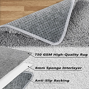 Memoryfield Ultra Soft Rug for Living Room 5x8 Solid Shaggy Area Rug Furry Rug for Kids Room Plush Bedroom Area Rug Shag Rug Nursery Fluffy Rug, 5' x 8' Grey