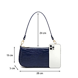 Barabum Retro Classic Clutch Shoulder Tote HandBag for Women (Blue)